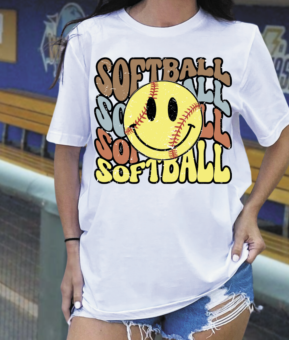 Retro Softball Repeat-Smiley – ICT Transfers